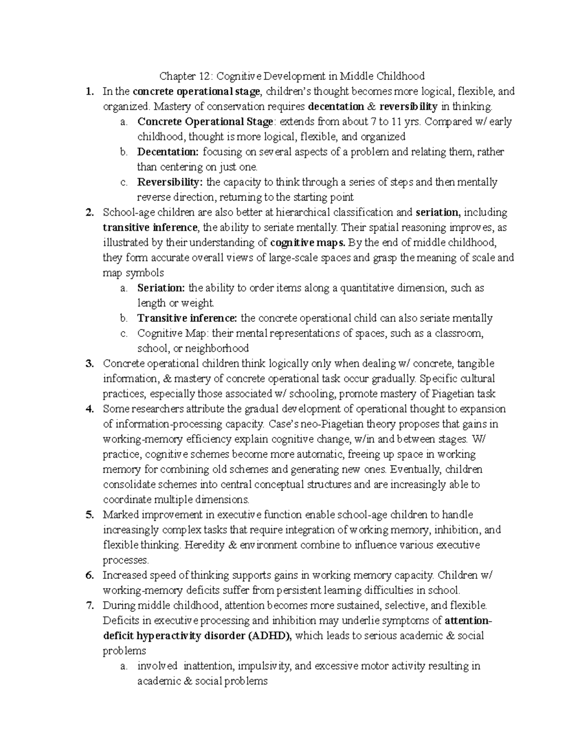 Chapter 12 Cognitive Development in Middle Childhood - Chapter 12 ...
