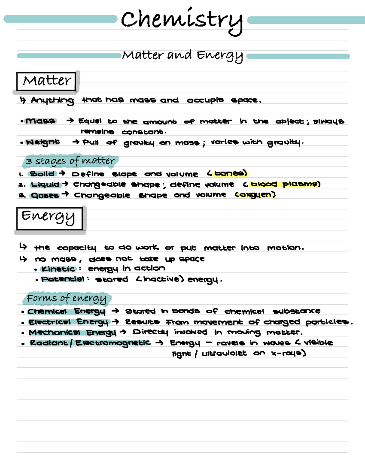 Chapter 2 Notes - The chemistry behind anatomy and physiology ...