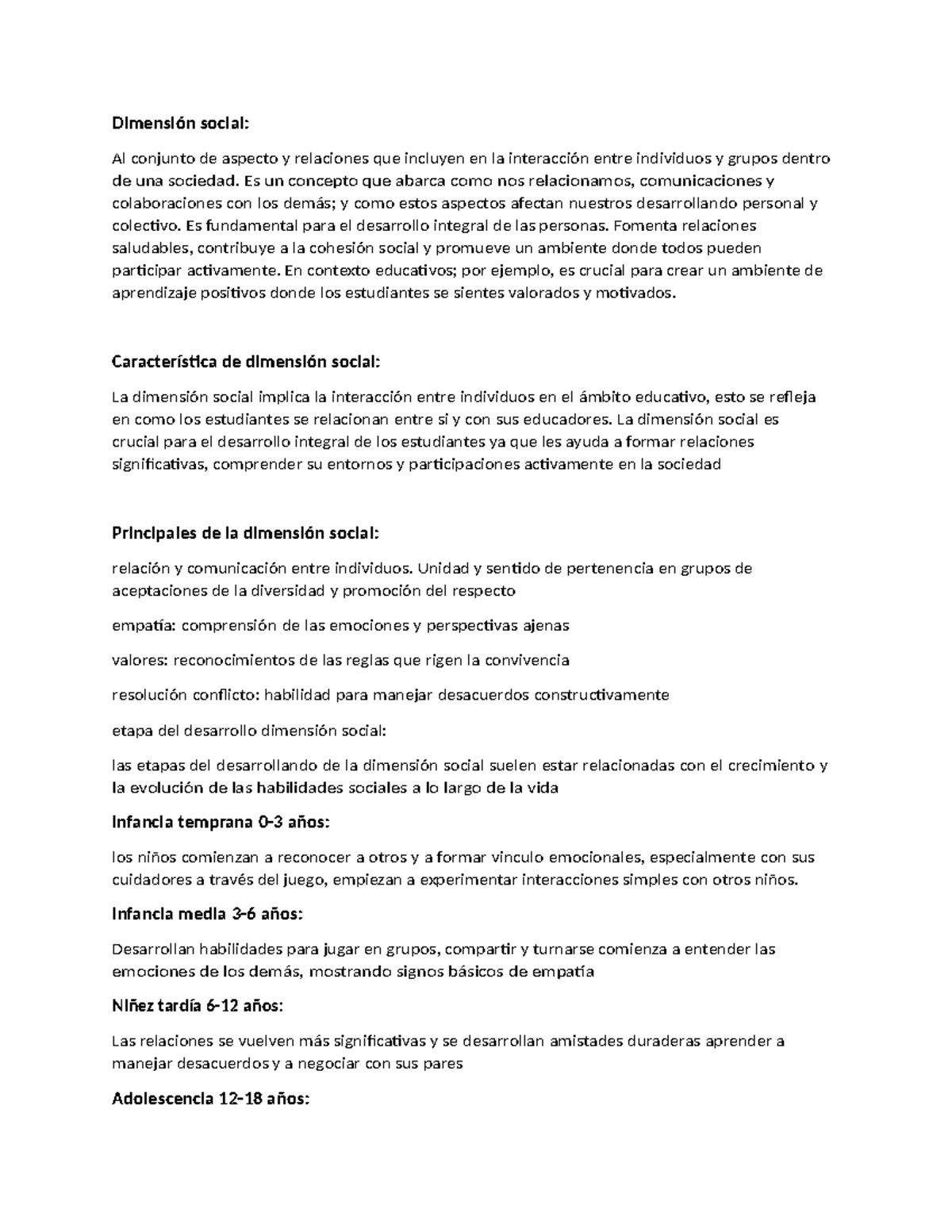 Dimension social daniela - Dimensión social: Al conjunto de aspecto y ...