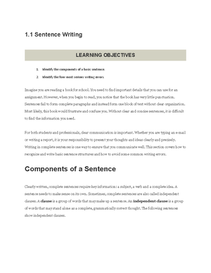1.2 Subject-Verb Agreement part 1 - 1 Subject-Verb Agreement LEARNING ...