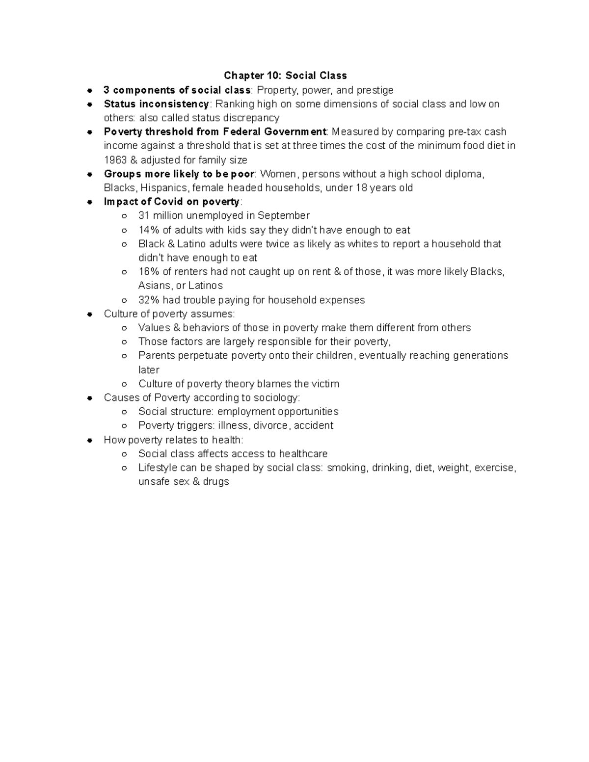 Chapter 10 Social Class - SOC 1010 - Chapter 10: Social Class 3 ...