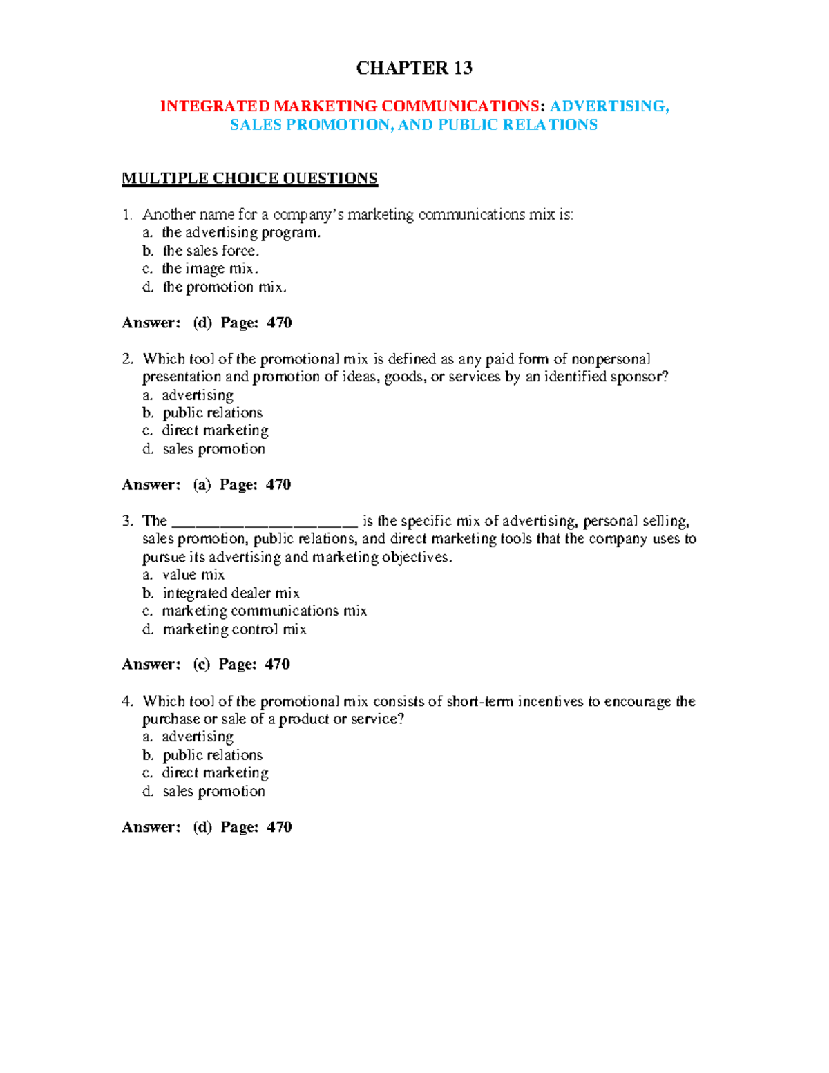 Ch13 Advertising Sales Promotion - CHAPTER 13 INTEGRATED MARKETING ...