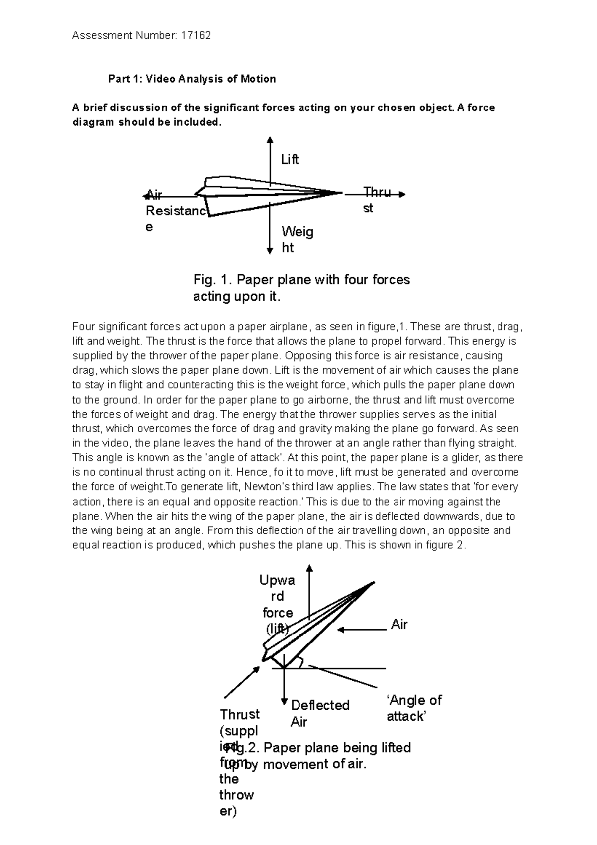 Physics depth study - Part 1: Video Analysis of Motion A brief ...