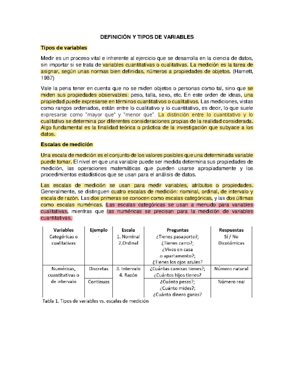 Definición y tipo de variable - DEFINICIÓN Y TIPOS DE VARIABLES Tipos ...