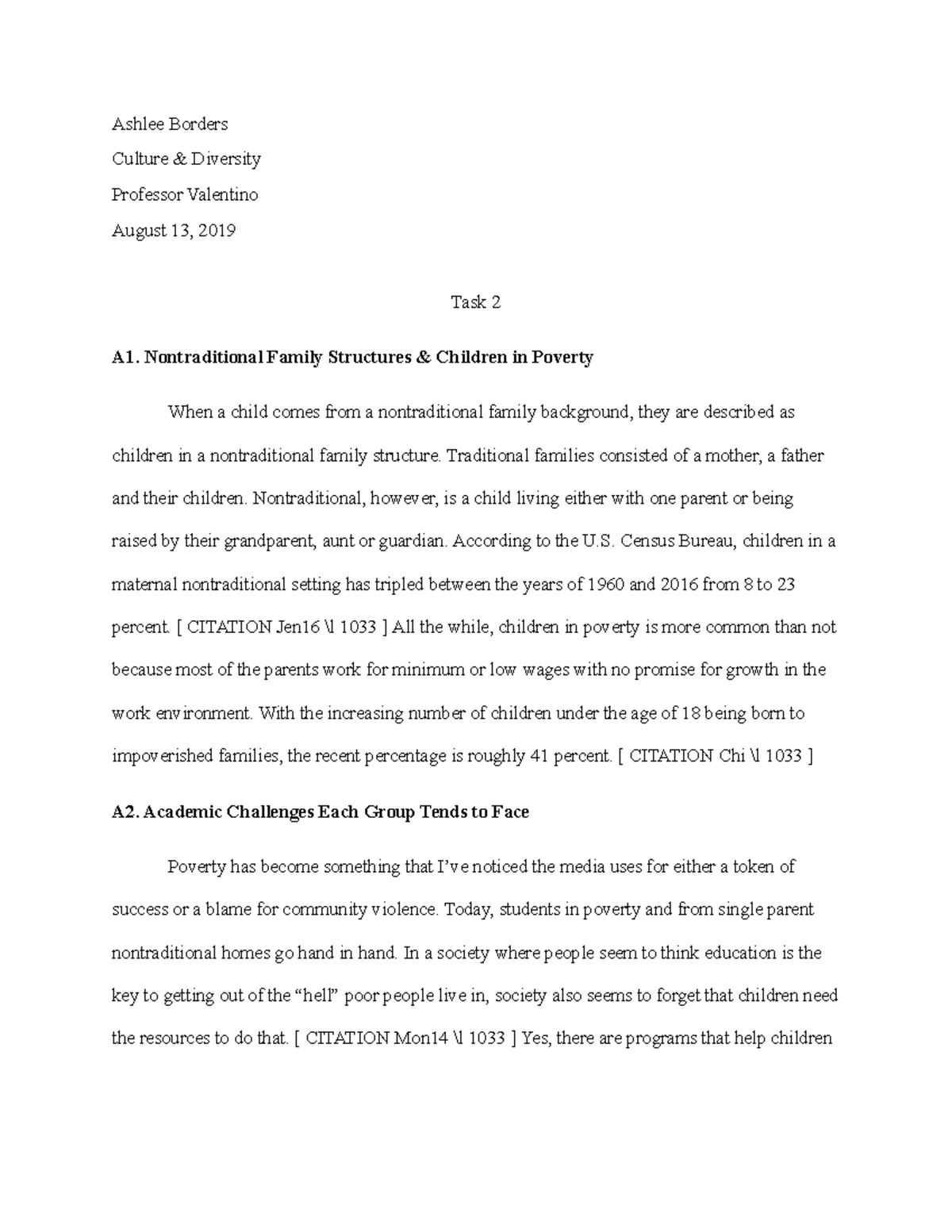 TASK 2 - no revision needed - Ashlee Borders Culture & Diversity ...