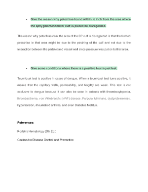 Capillary Fragility Test - 1. What should be the pre-analytical phase ...