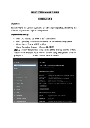 Cloud Performance Tuning lab 7 - CLOUD PERFORMANCE TUNING ASSIGNMENT- 7 Objective: Manually ...