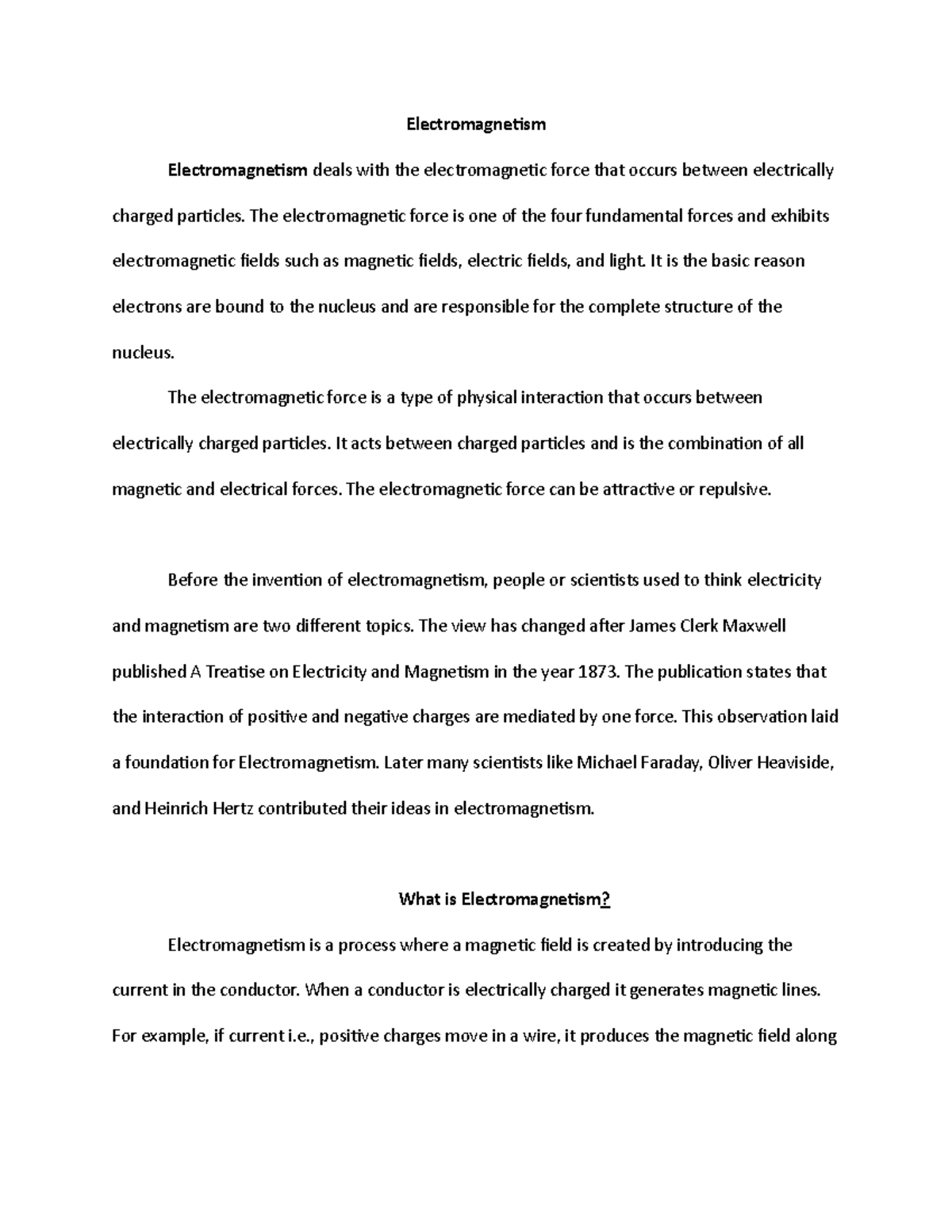 Electromagnetism - Electromagnetism Electromagnetism deals with the ...