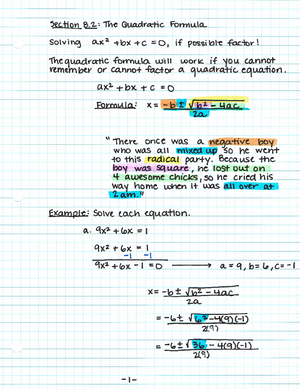 MAT1033Notes Ch 5Sect4By Hand - MAT 1033 - Studocu