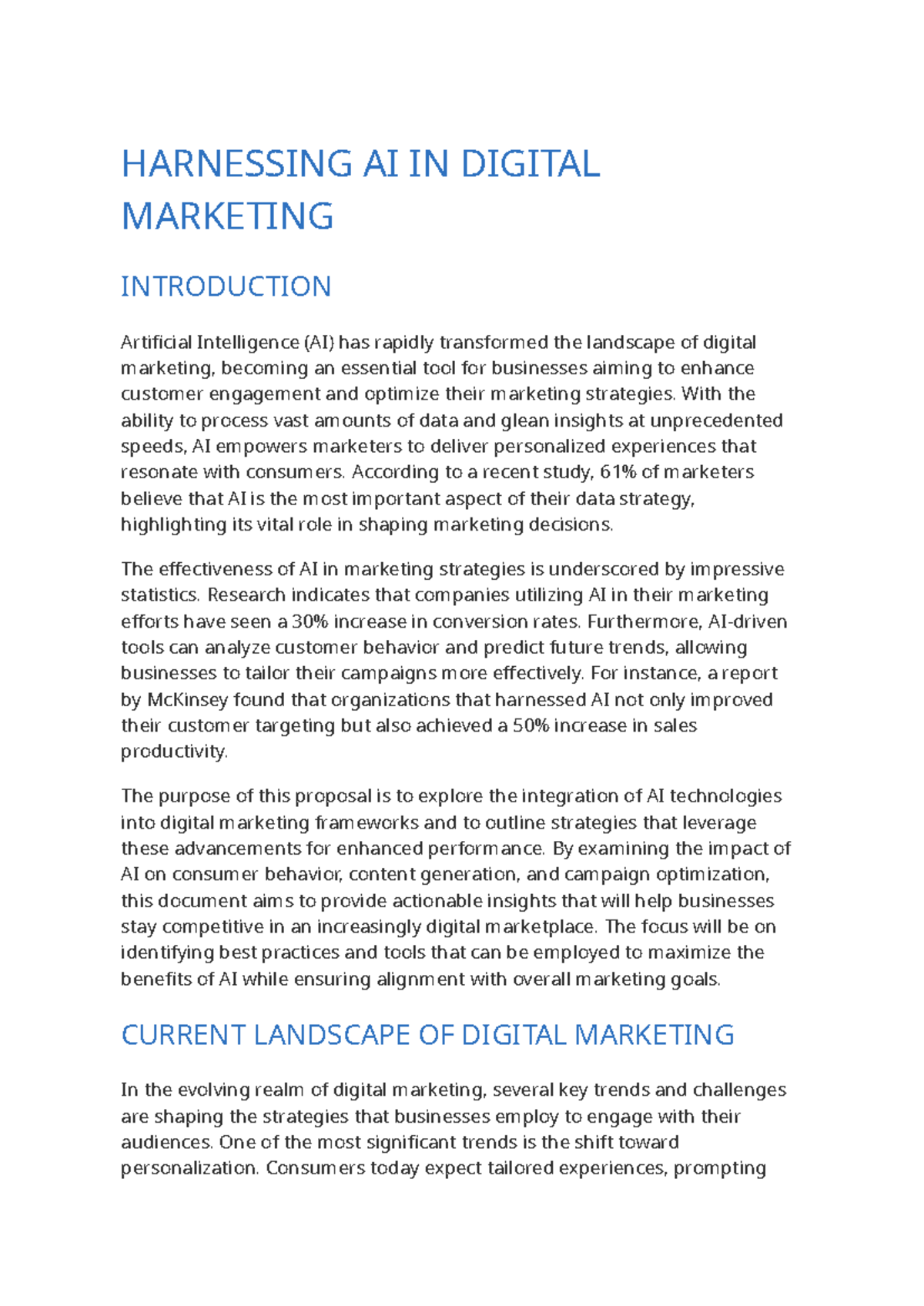 Harnessing AI in Digital Marketing - HARNESSING AI IN DIGITAL MARKETING ...