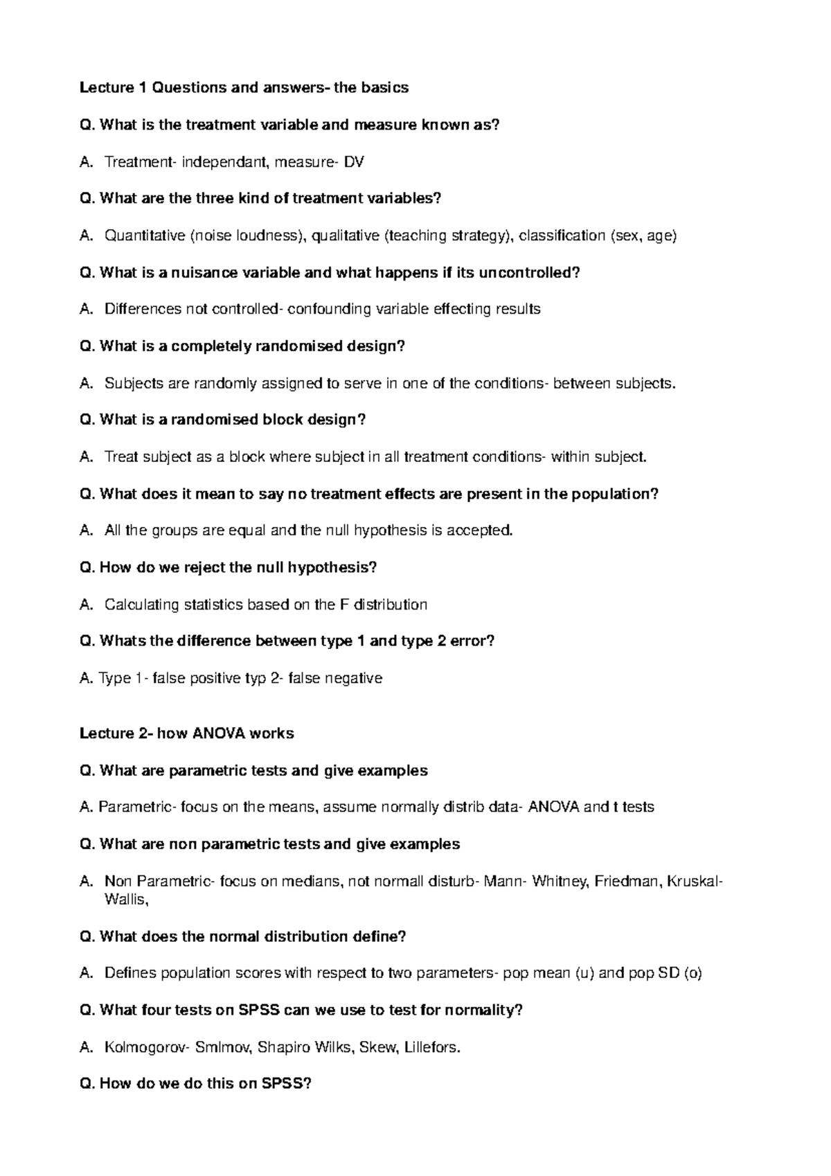 Lecture Notes Lecture All Statistics Questions And Answers Lecture