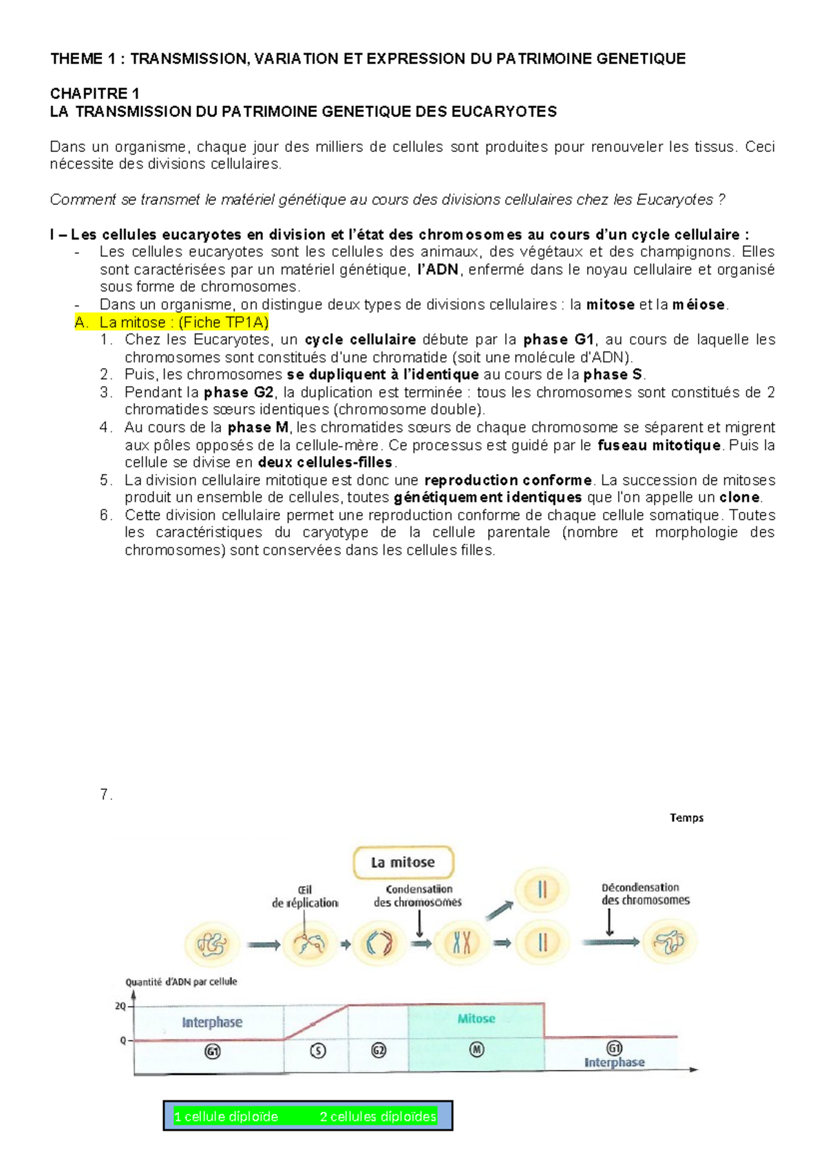 Theme 1 Chapitre 1 1SVT - note de cours sur science et vie de la terre ...