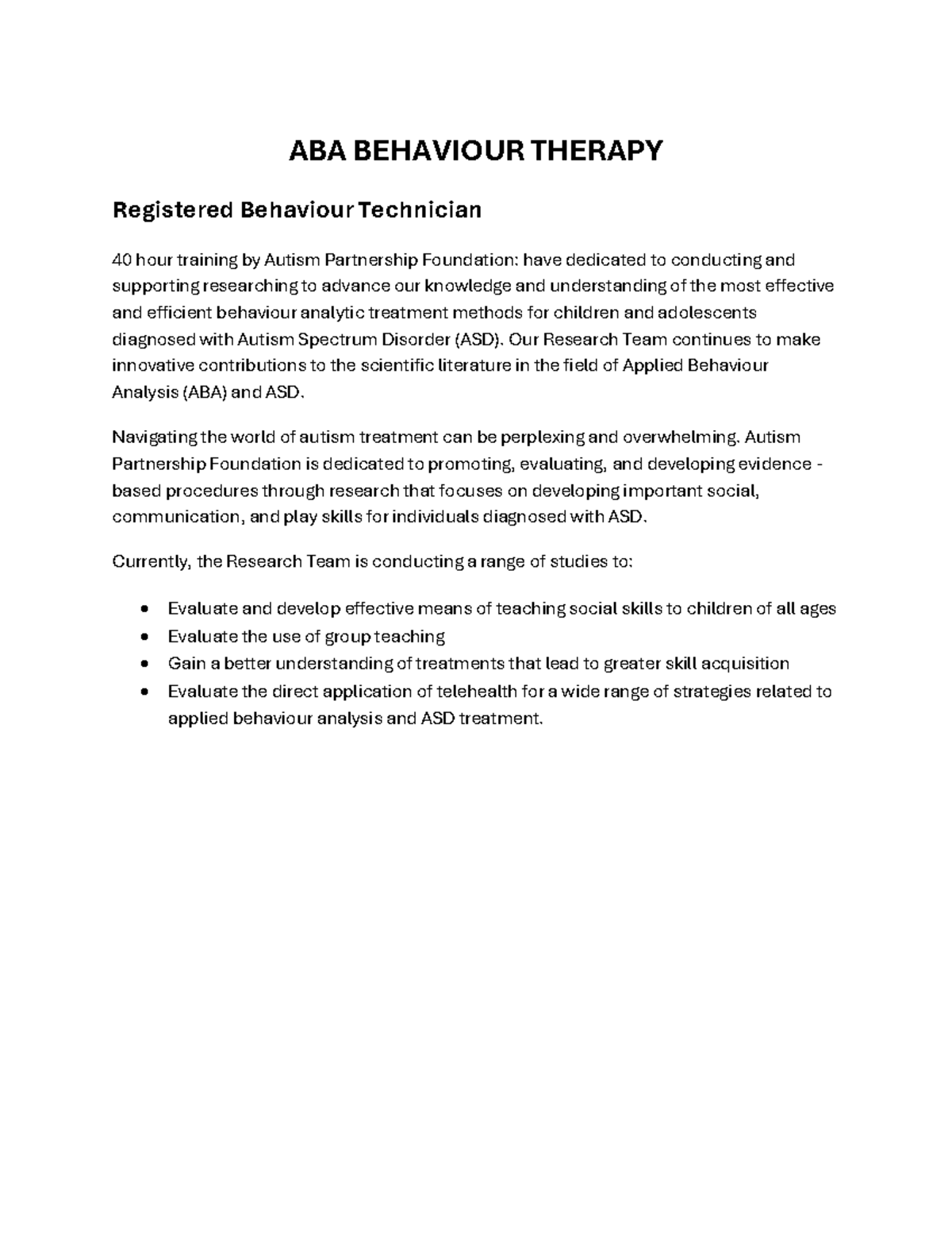 Aba notes 1b - Summary Human Behaviour - ABA BEHAVIOUR THERAPY ...