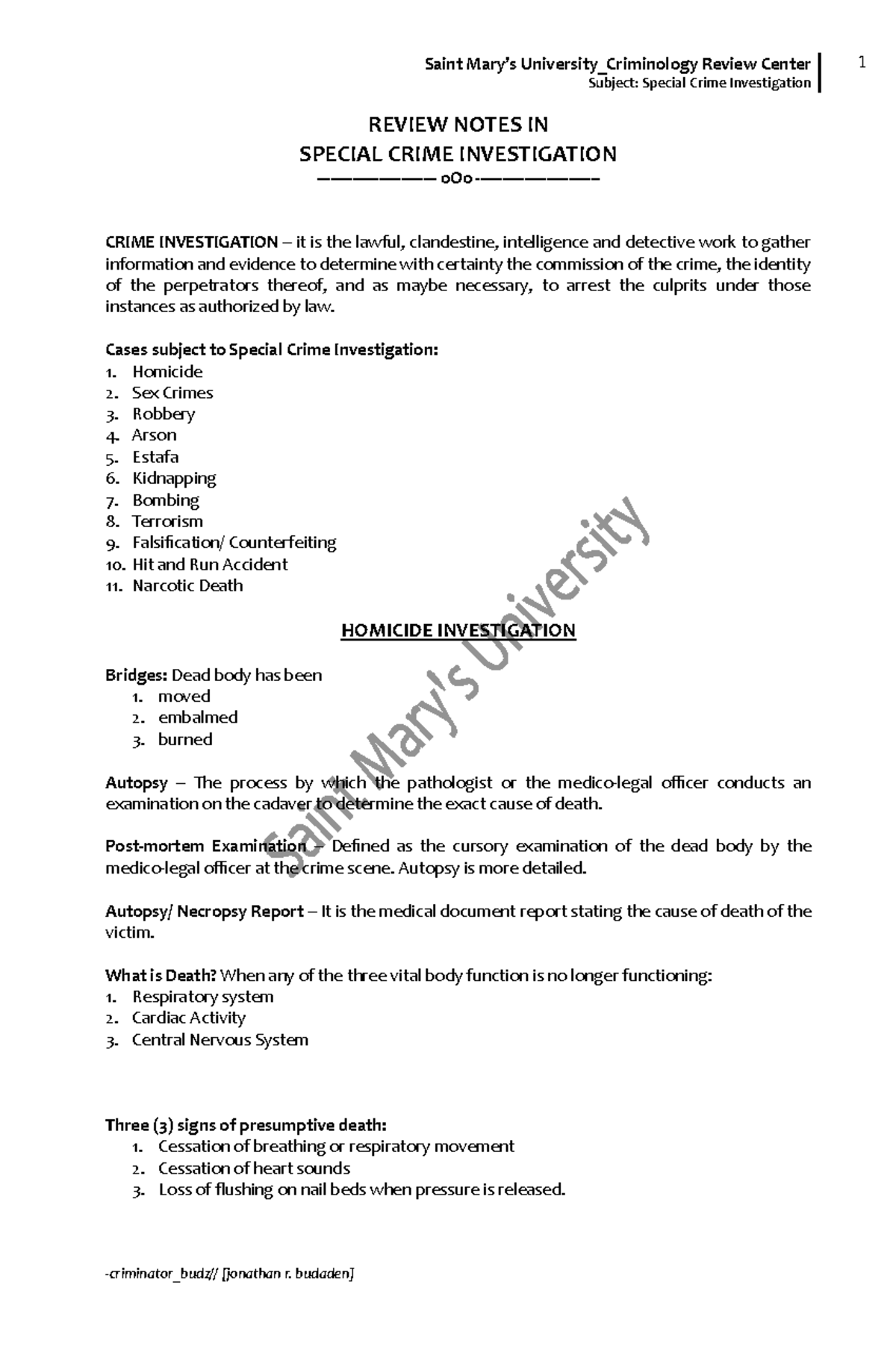 CDI Lecture 7 SCI - awdasd - Saint Mary’s University_Criminology Review ...