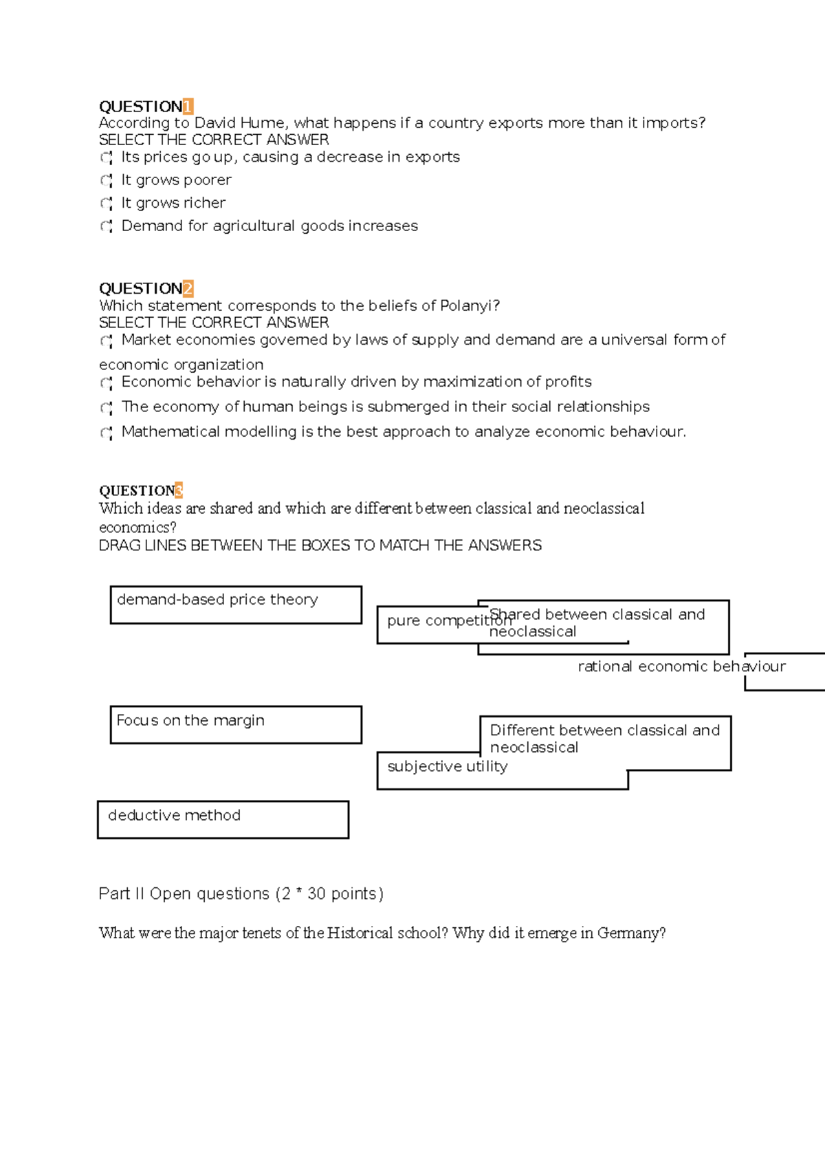 Mock Exam 2023 - Mock Exam - QUESTION 1 According to David Hume, what ...
