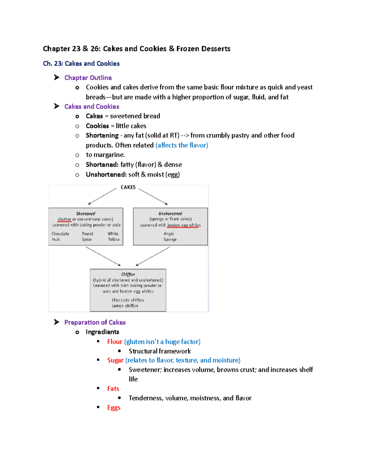 Chapter 23 & 26- Cakes and Cookies & Frozen Desserts - Chapter 23 & 26 ...