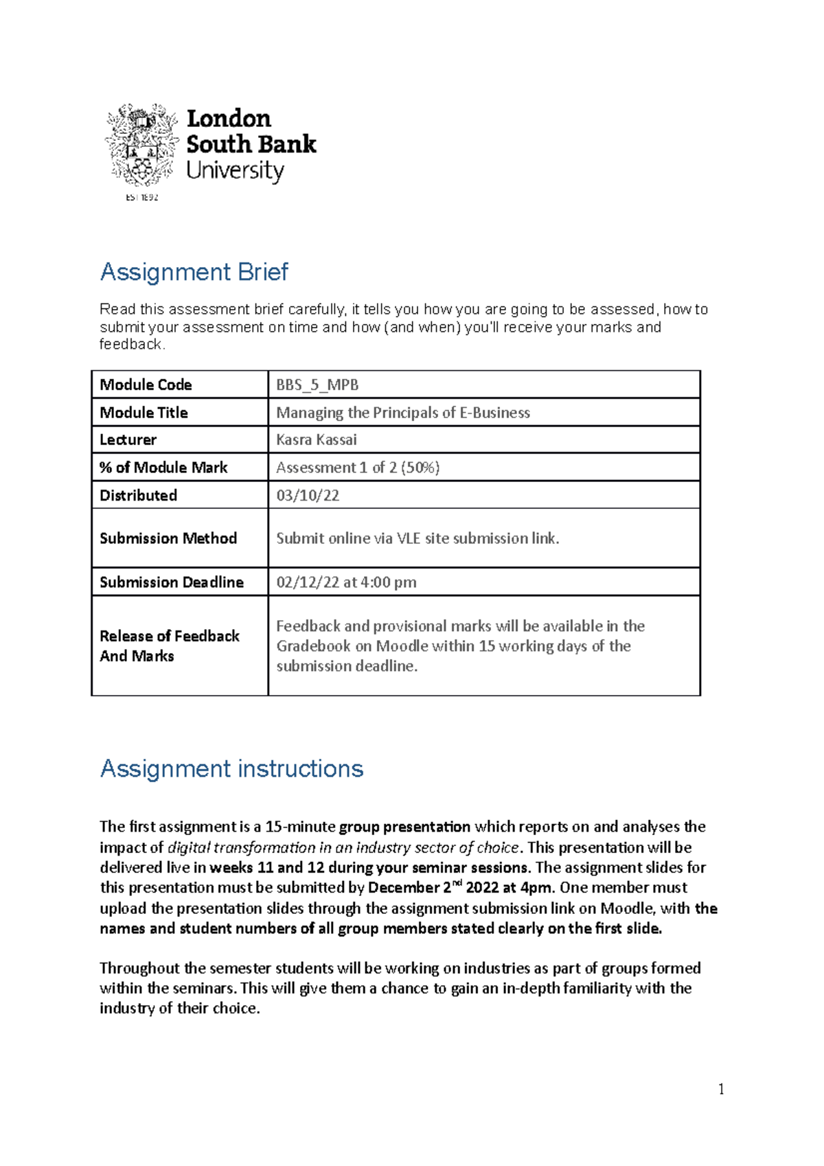 Assessment Brief BBS 5 MPB 2223 1 - Assignment Brief Read this ...