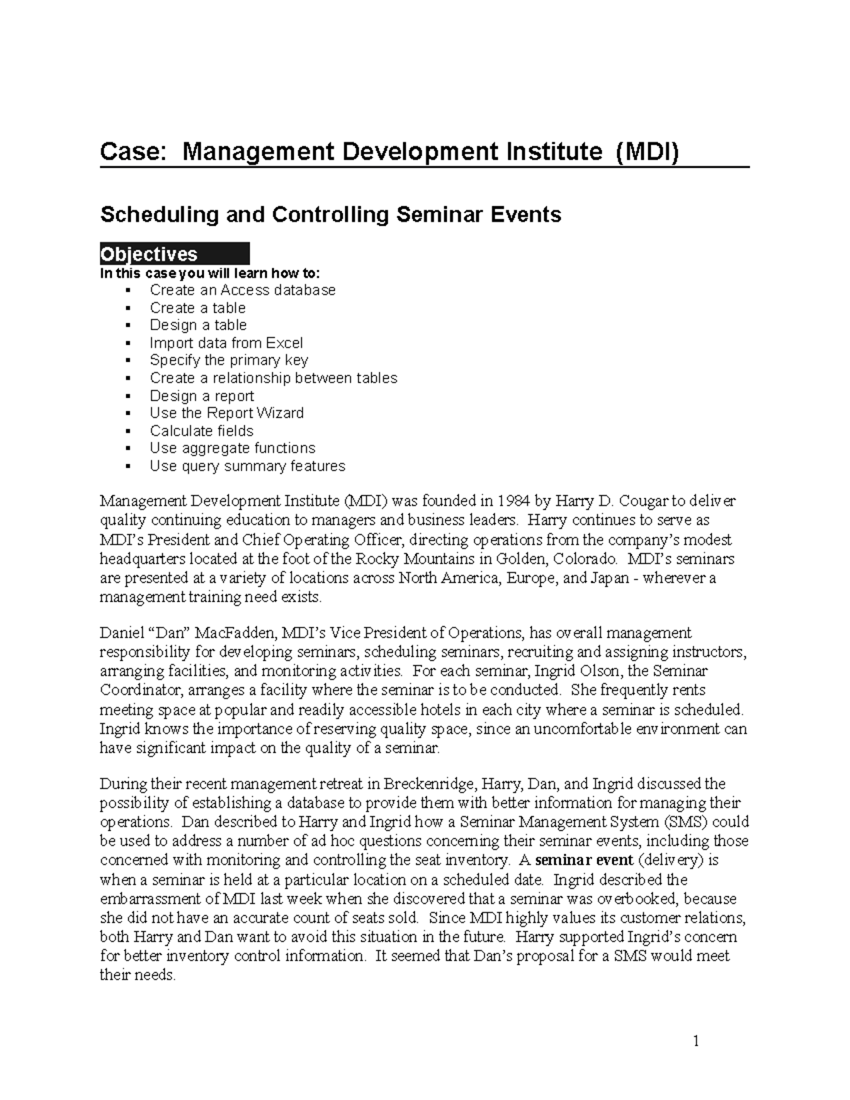 MDI - Coursework example - Case: Management Development Institute (MDI ...
