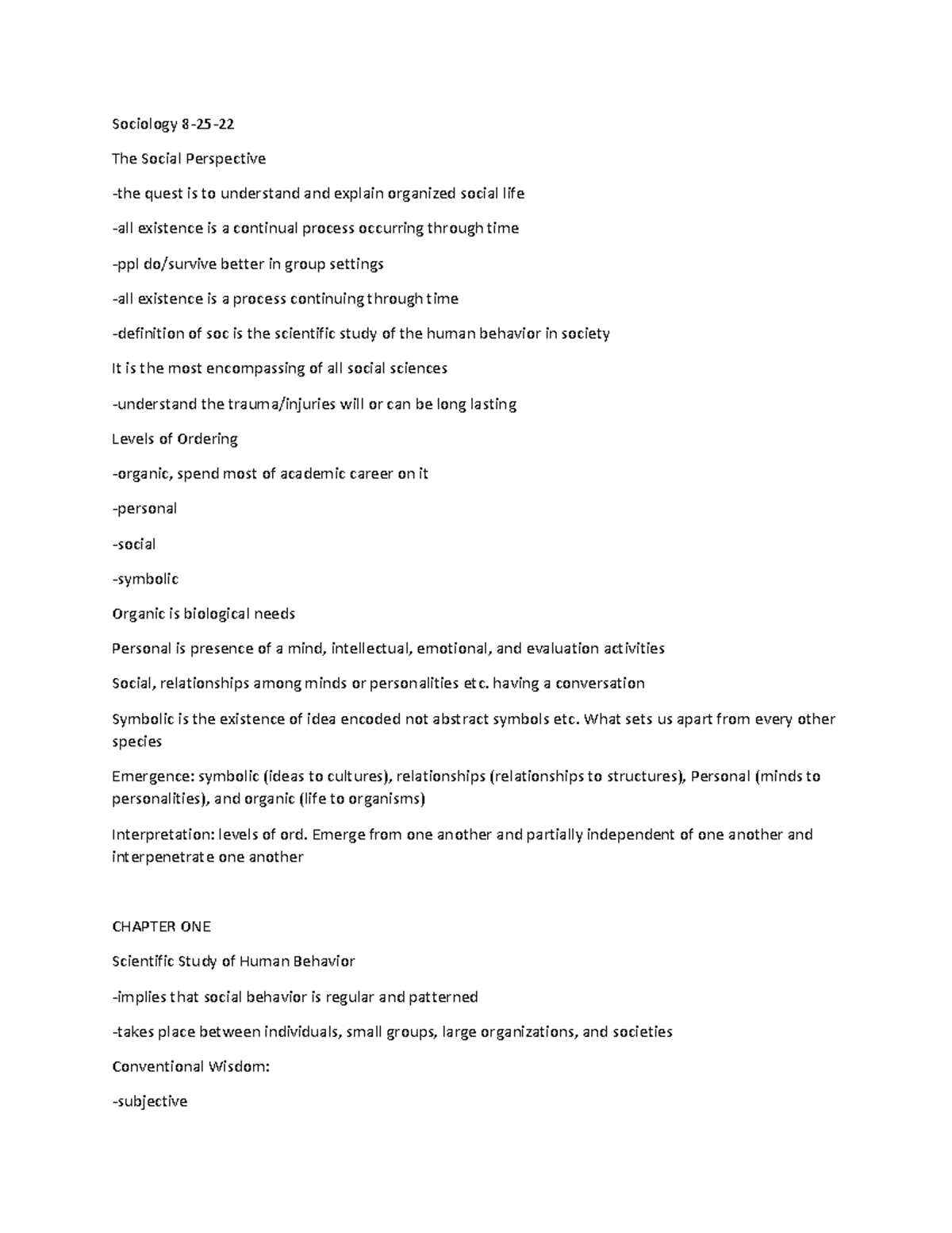 Social perspective - Sociology 8-25- The Social Perspective -the quest ...