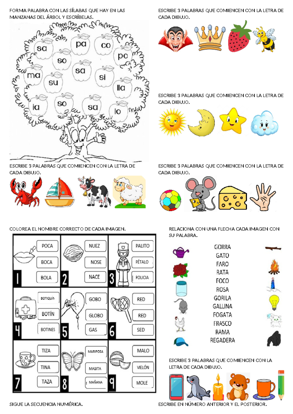 Actividades YA Termine - FORMA PALABRA CON LAS SÍLABAS QUE HAY EN LAS ...