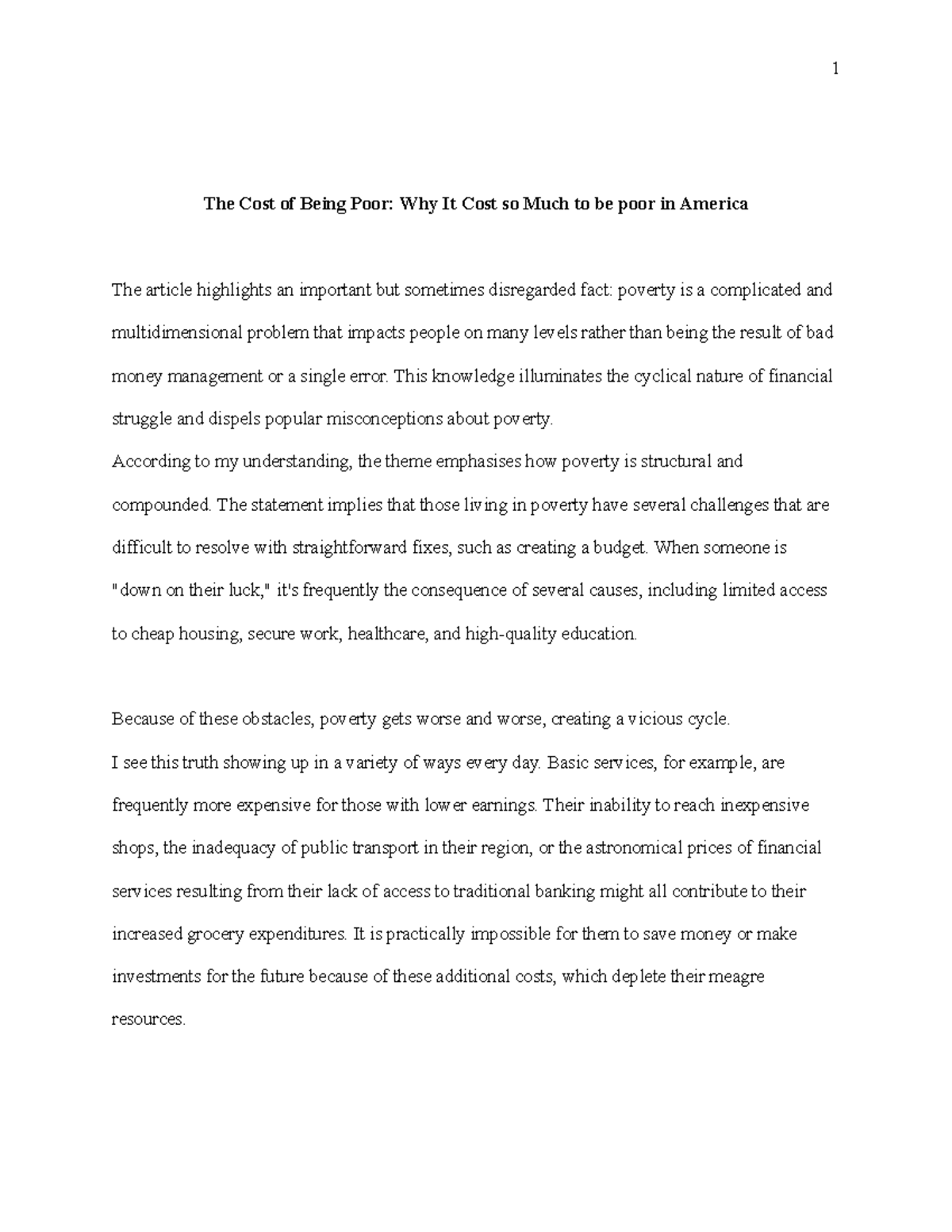 The Cost of Being Poor Why It Costs So Much to Be Poor in America ...