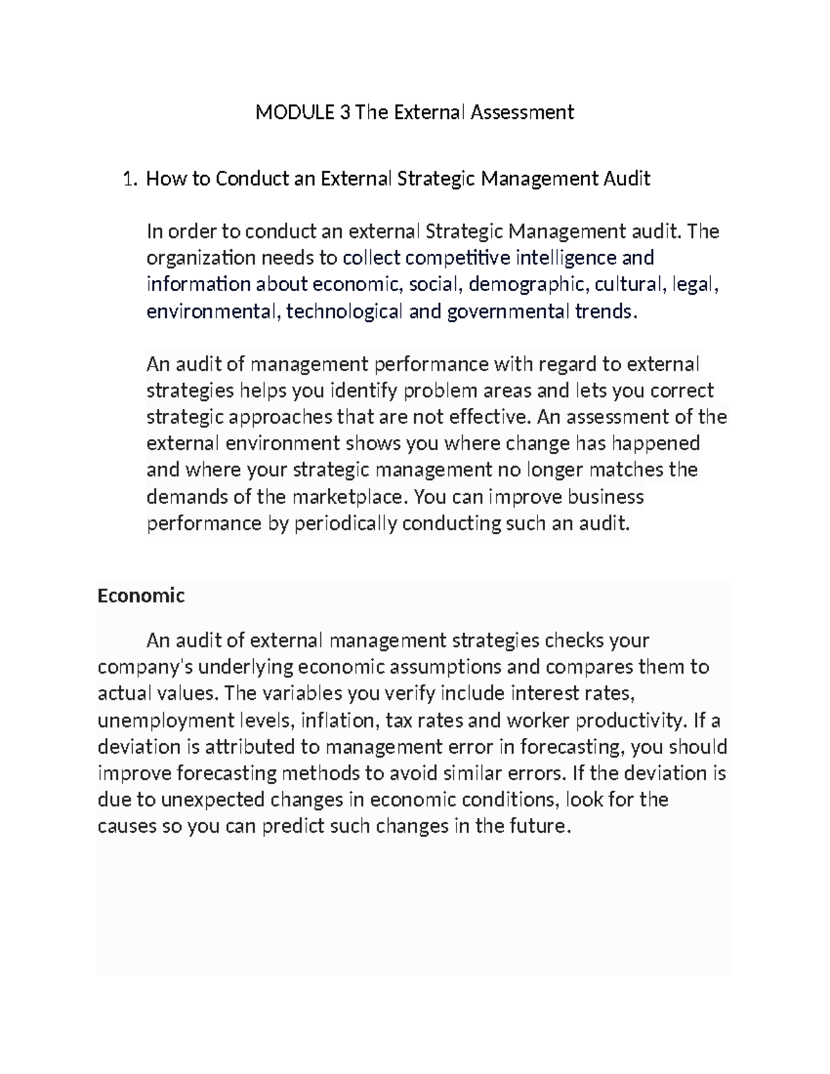 Lesson 3 The External Assessment - MODULE 3 The External Assessment How ...