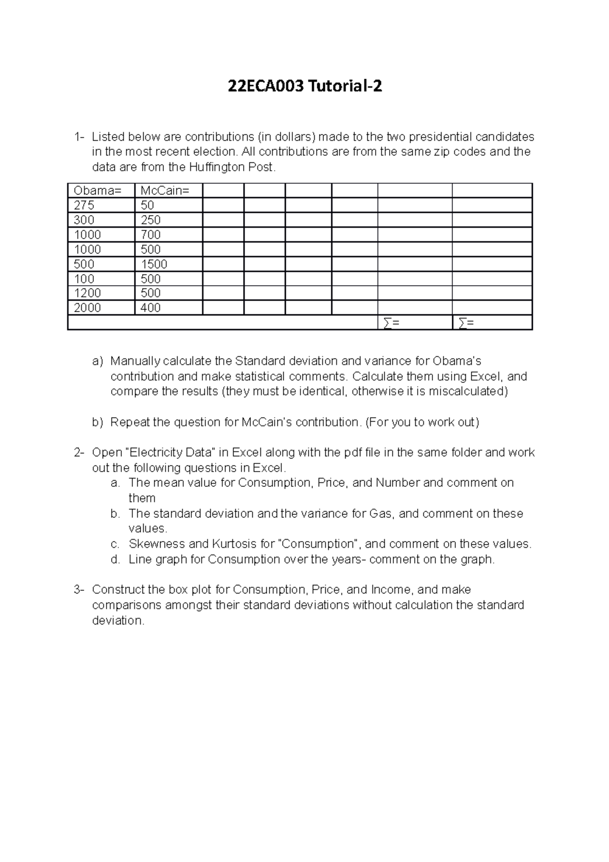 22ECA003 Tutorial-2 - lecture notes - 22ECA003 Tutorial- 1- Listed ...
