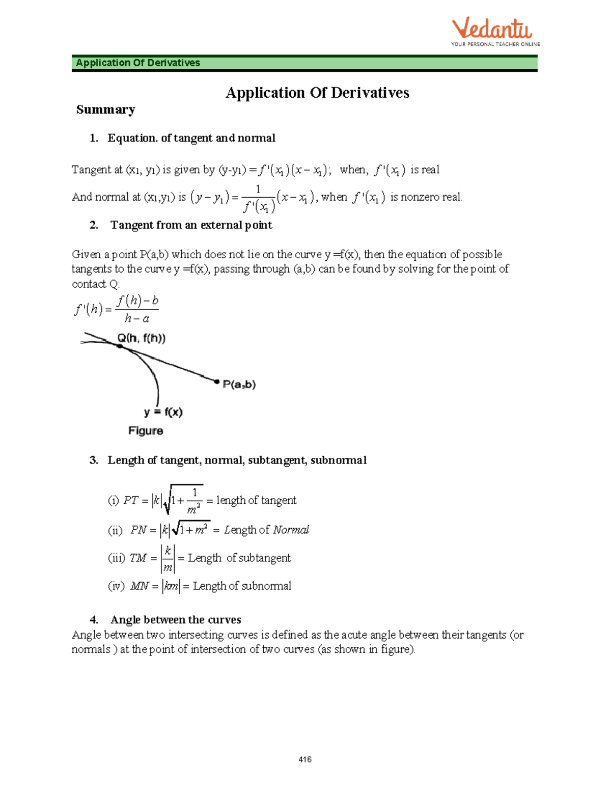 17-Applications of Derivatives - Application Of Derivatives Equation ...