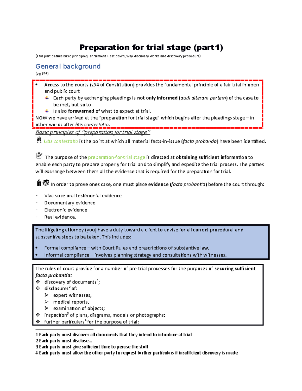 Discovery Process - Preparation for trial stage (part1) (This part ...