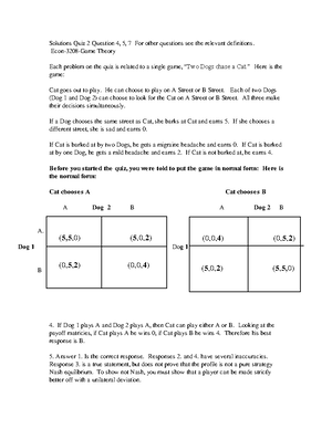 Sample midterm solutions - Game Theory WRITE YOUR NAME ON THE BACK ONLY Sample Midterm Game ...
