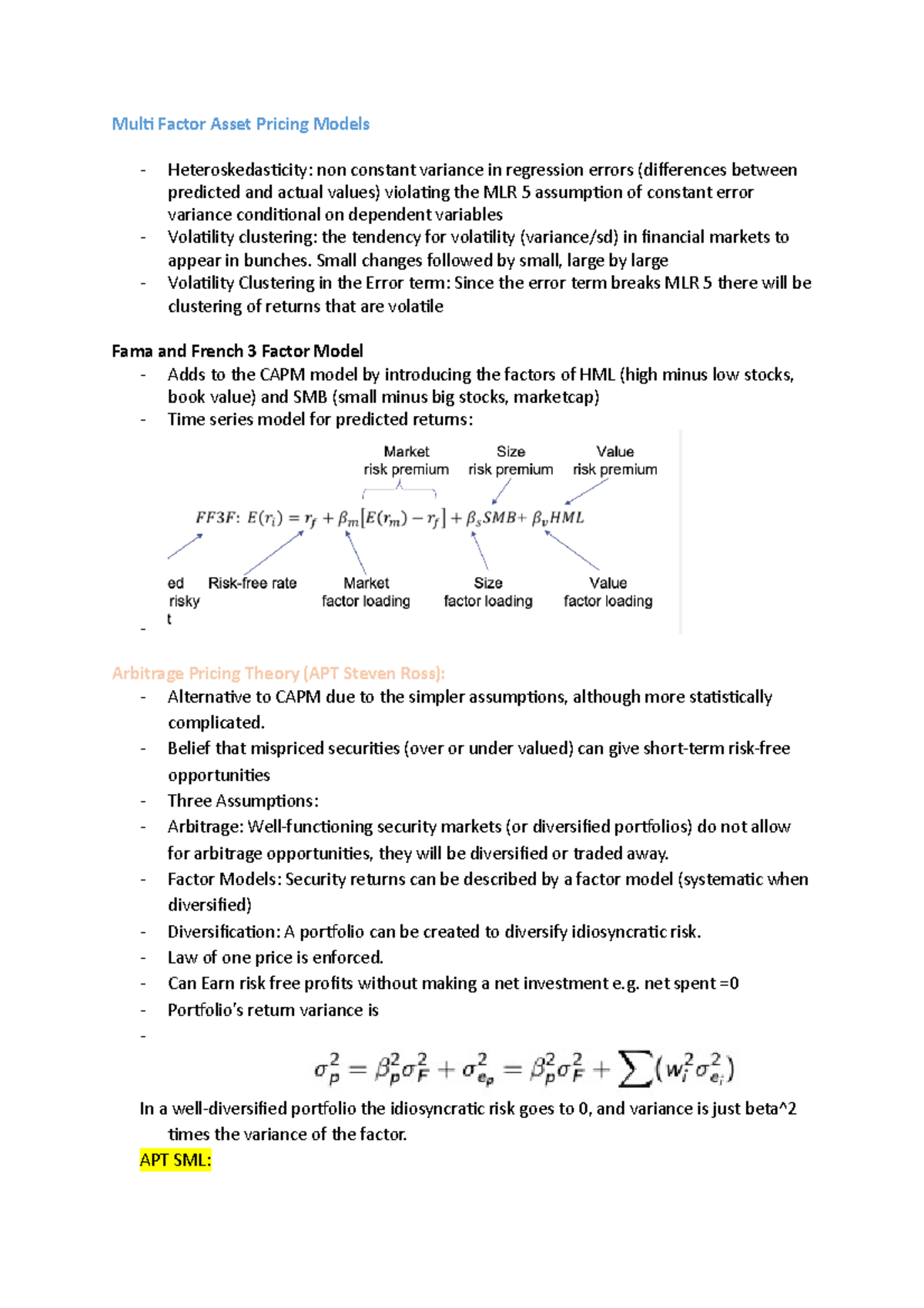 Multi Factor Asset Pricing Models - Multi Factor Asset Pricing Models ...