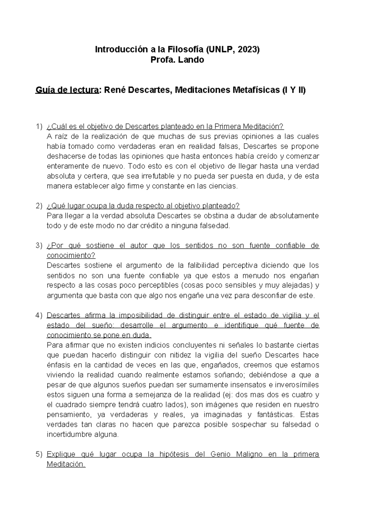 Guía Descartes - Intro. a la Filosofía - Introducción a la Filosofía ...