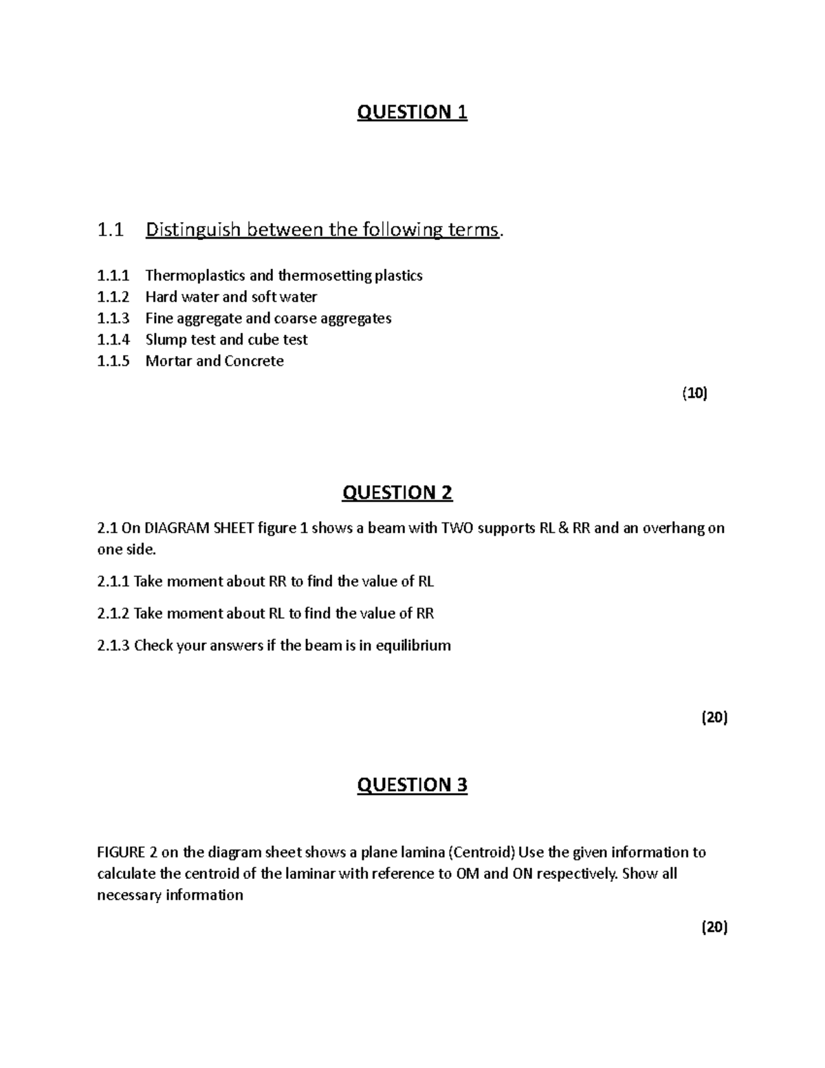 Building Science - QUESTION 1 1 Distinguish between the following terms ...