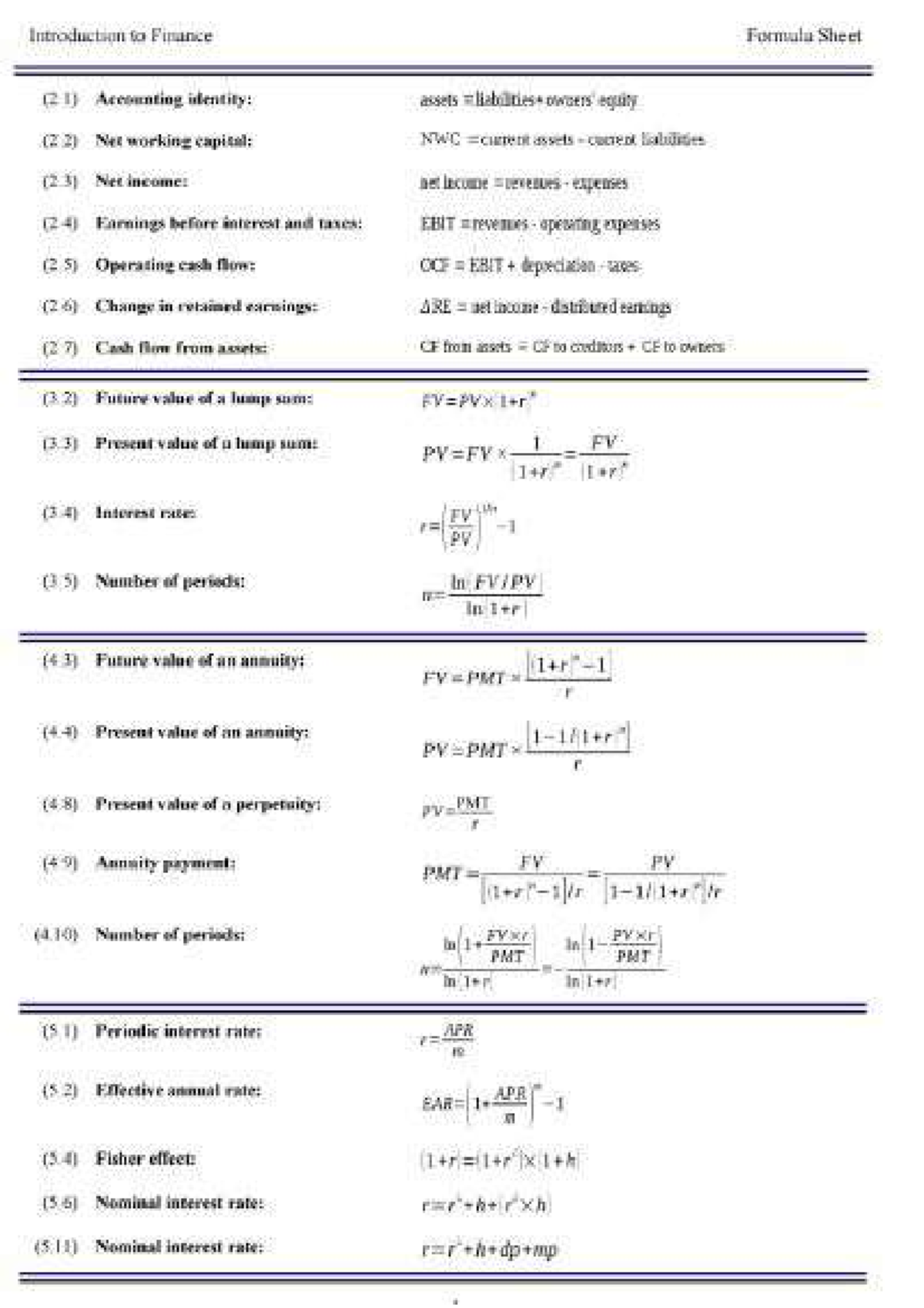 Finance formula-1 - Formula - 200787 - Studocu