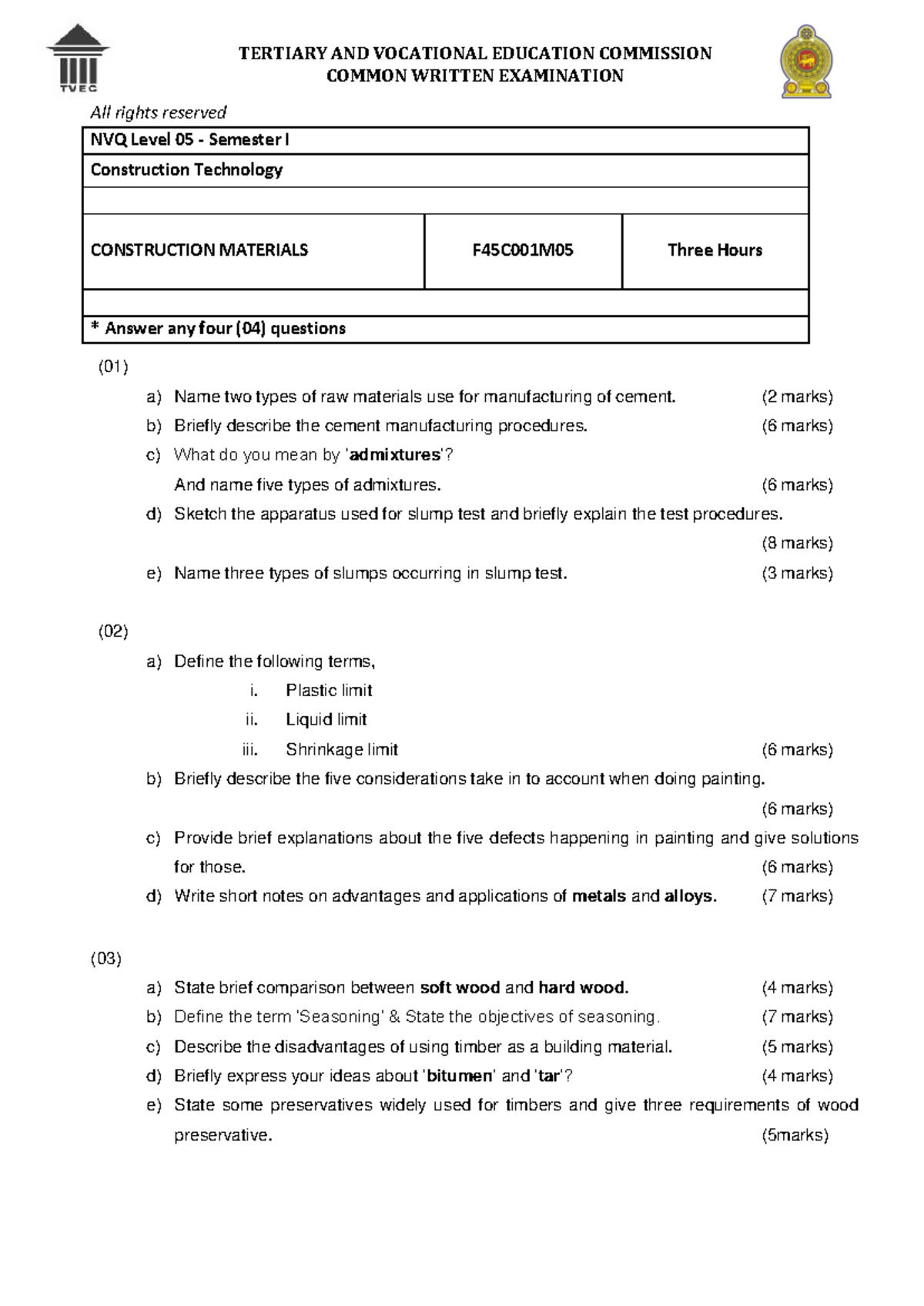 Construction-Materials - TERTIARY AND VOCATIONAL EDUCATION COMMISSION ...