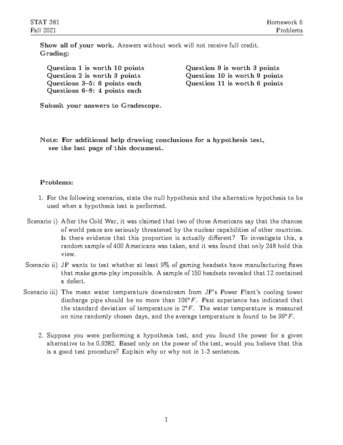 Stat381 HW06 Problems - Professor: Jennifer Pajda-De La O - STAT 381 Fall 2021 Homework 6 ...