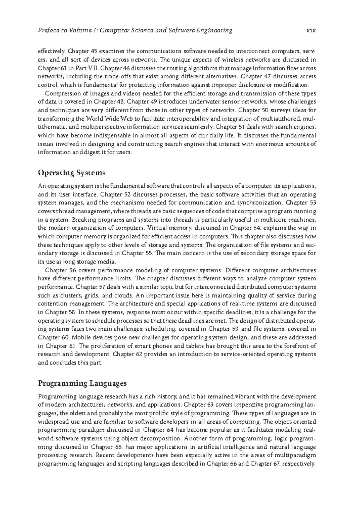 Computing Handbook Cse 60 Preface To Volume I Computer Science And Software Engineering Xix