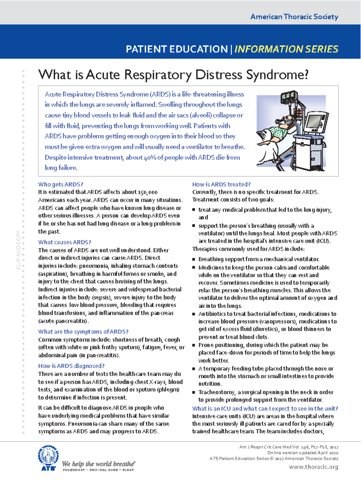Acute respiratory distress syndrome - American Thoracic Society PATIENT ...