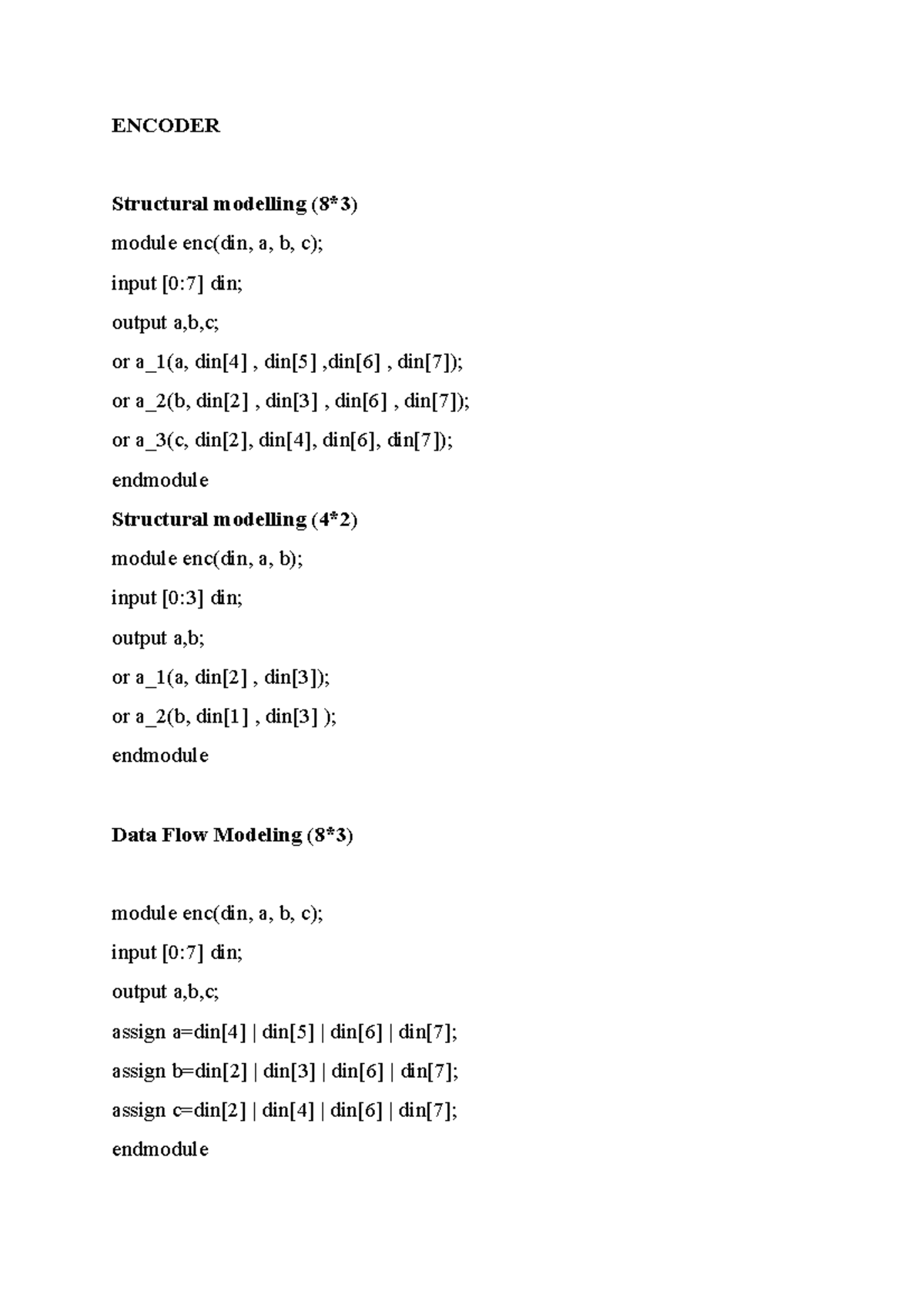 Encoder Encoder Structural Modelling 83 Module Encdin A B C