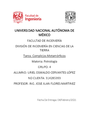 Facies de Wilson - Petrología de Rocas Cristalinas - UNIVERSIDAD ...