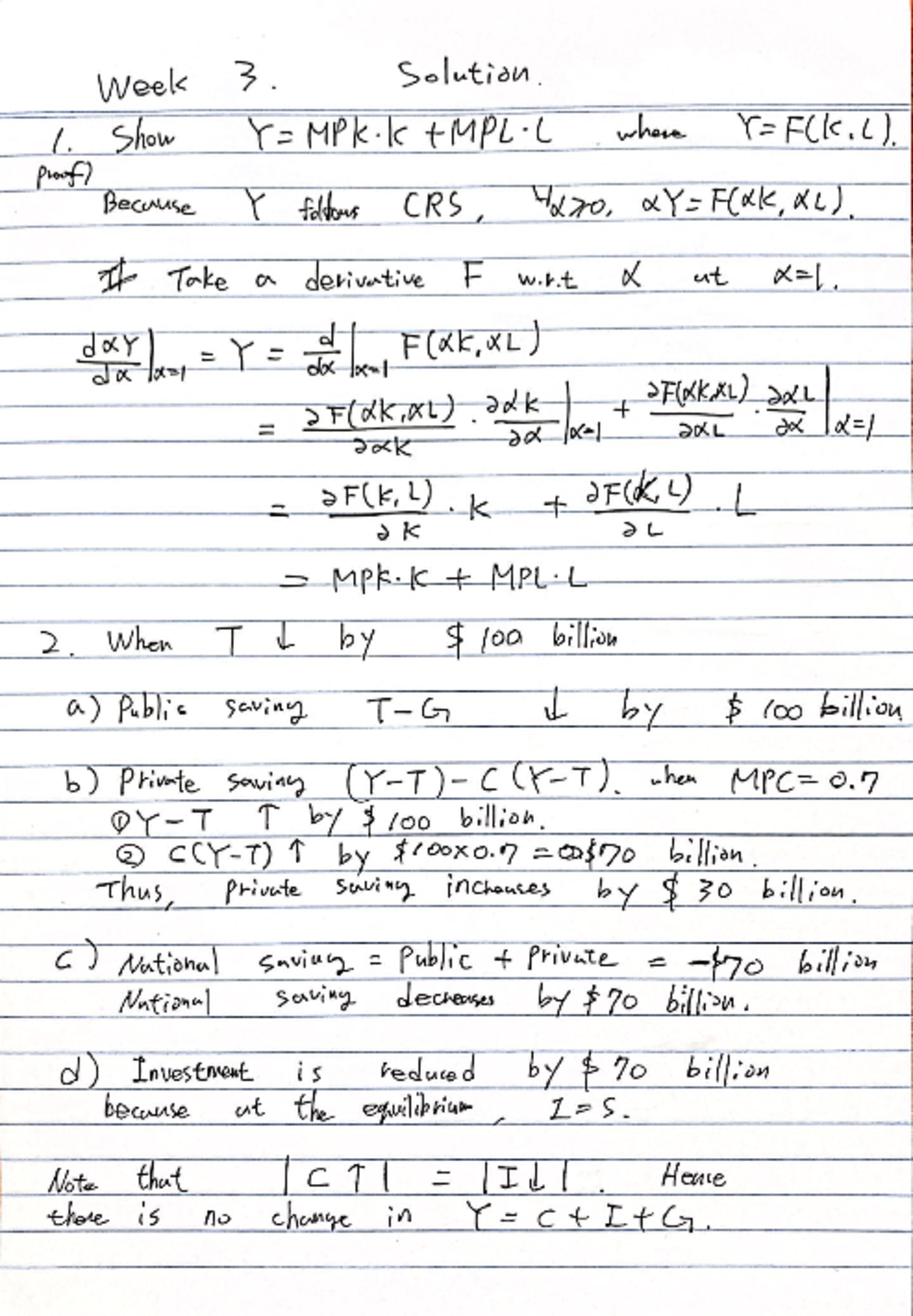 Econ2020 3-week tutorial solution - ECON2020 - Studocu