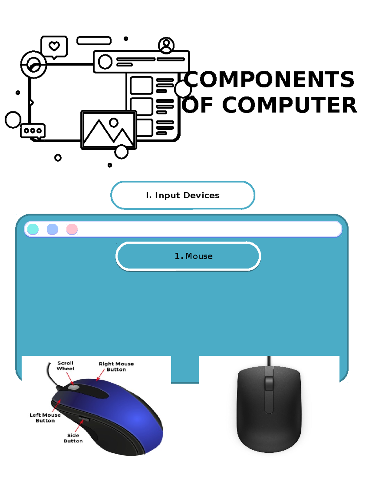 Agustin-Trisha-J - Sariling sagot - COMPONENTS OF COMPUTER I. Input Devices Mouse Keyboard A ...