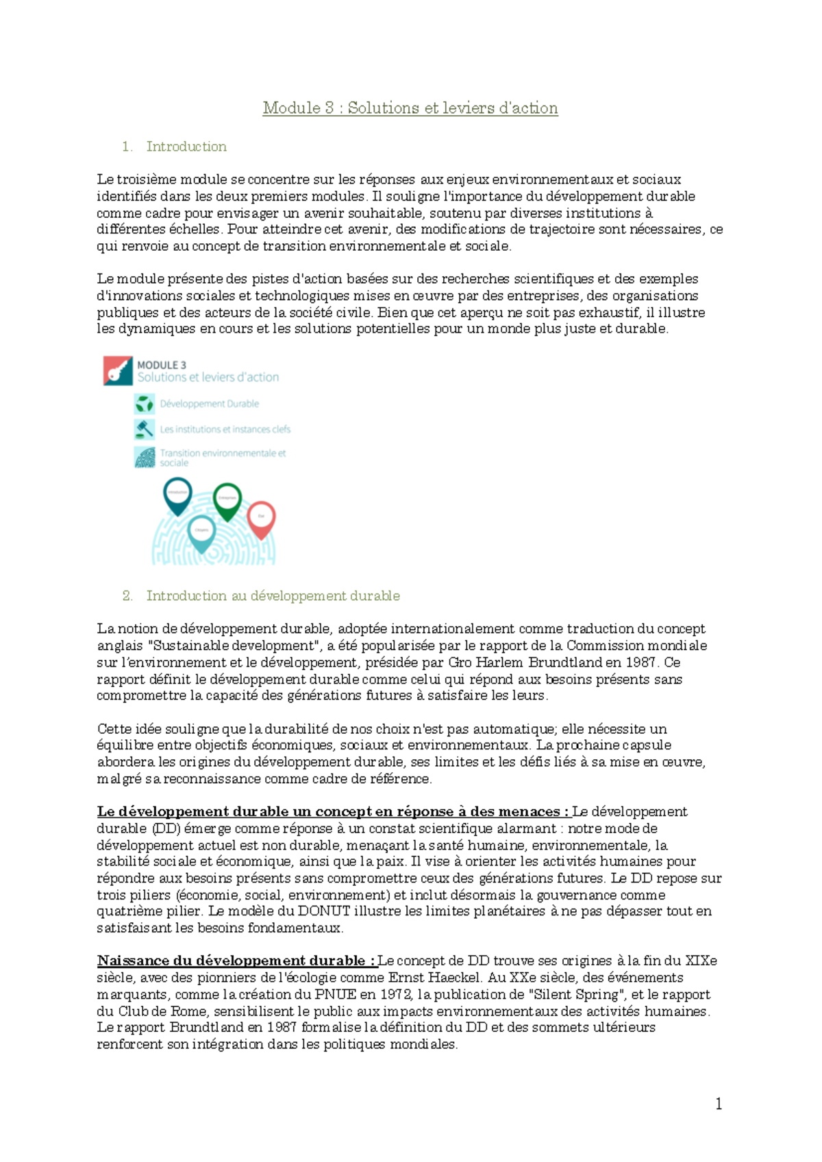 Module 3 solutions et leviers d'action - Module 3 : Solutions et ...