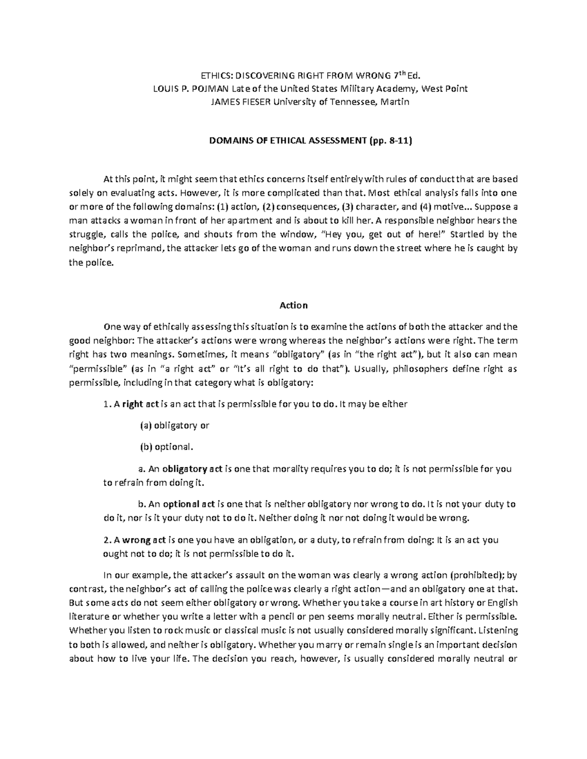 Domains+of+Ethical+Assessment+%283%29 - ETHICS: DISCOVERING RIGHT FROM ...