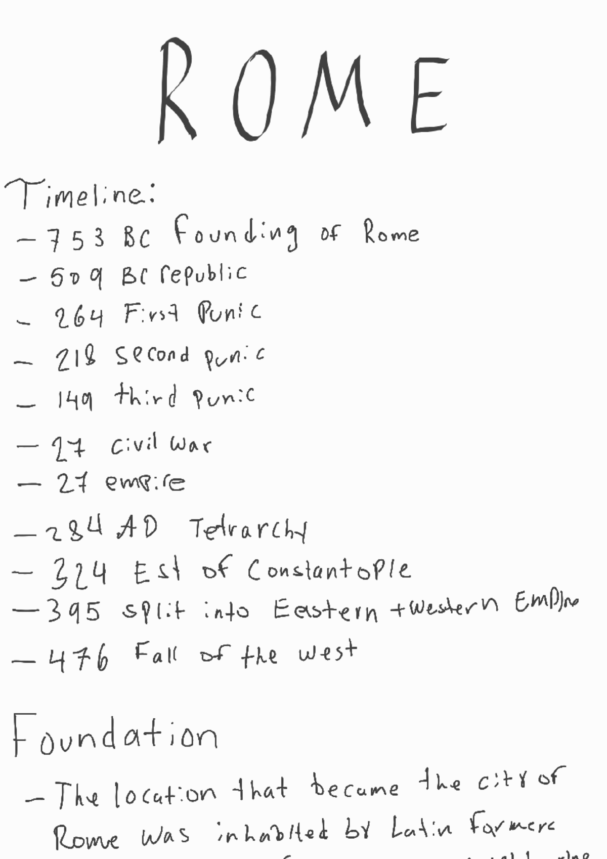 Lecture Notes from Rome - HI 121 - Studocu