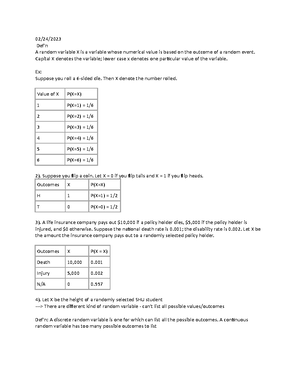 Unit 2 - (Probability) - N/A - 02/13/ Unit 2: Probability Life is full ...