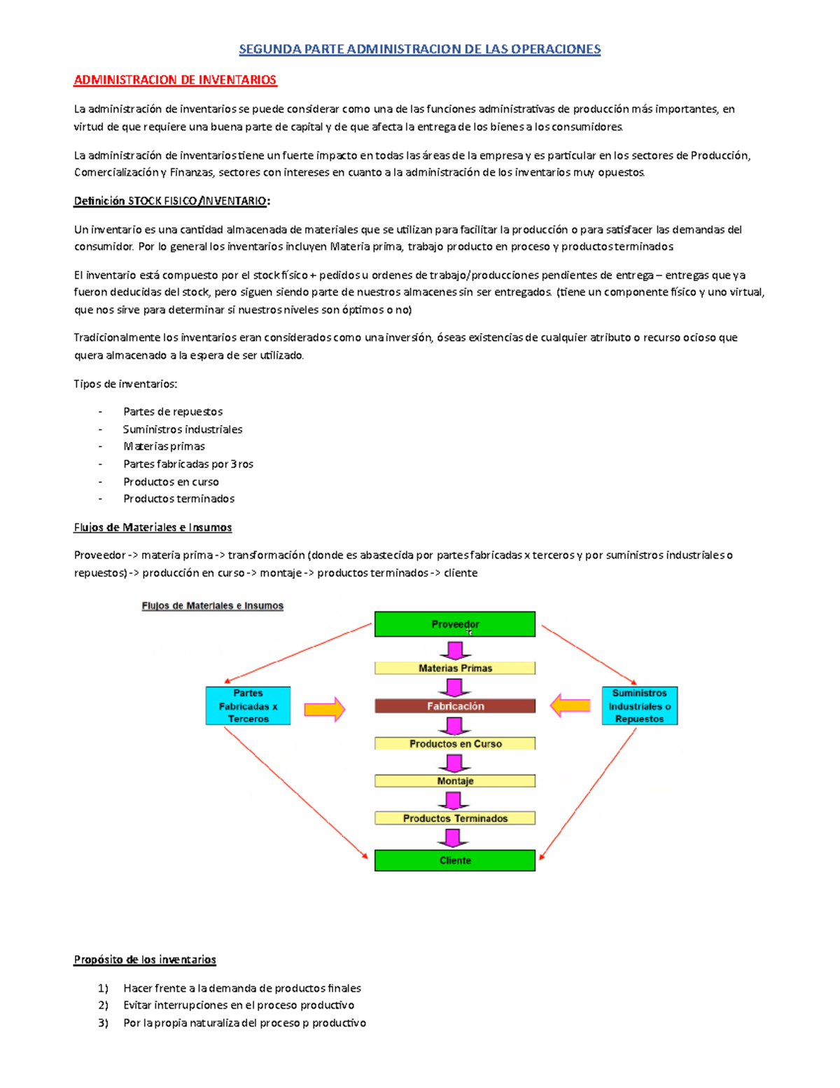 Segunda Parte Administracion DE LAS Operaciones - SEGUNDA PARTE ...