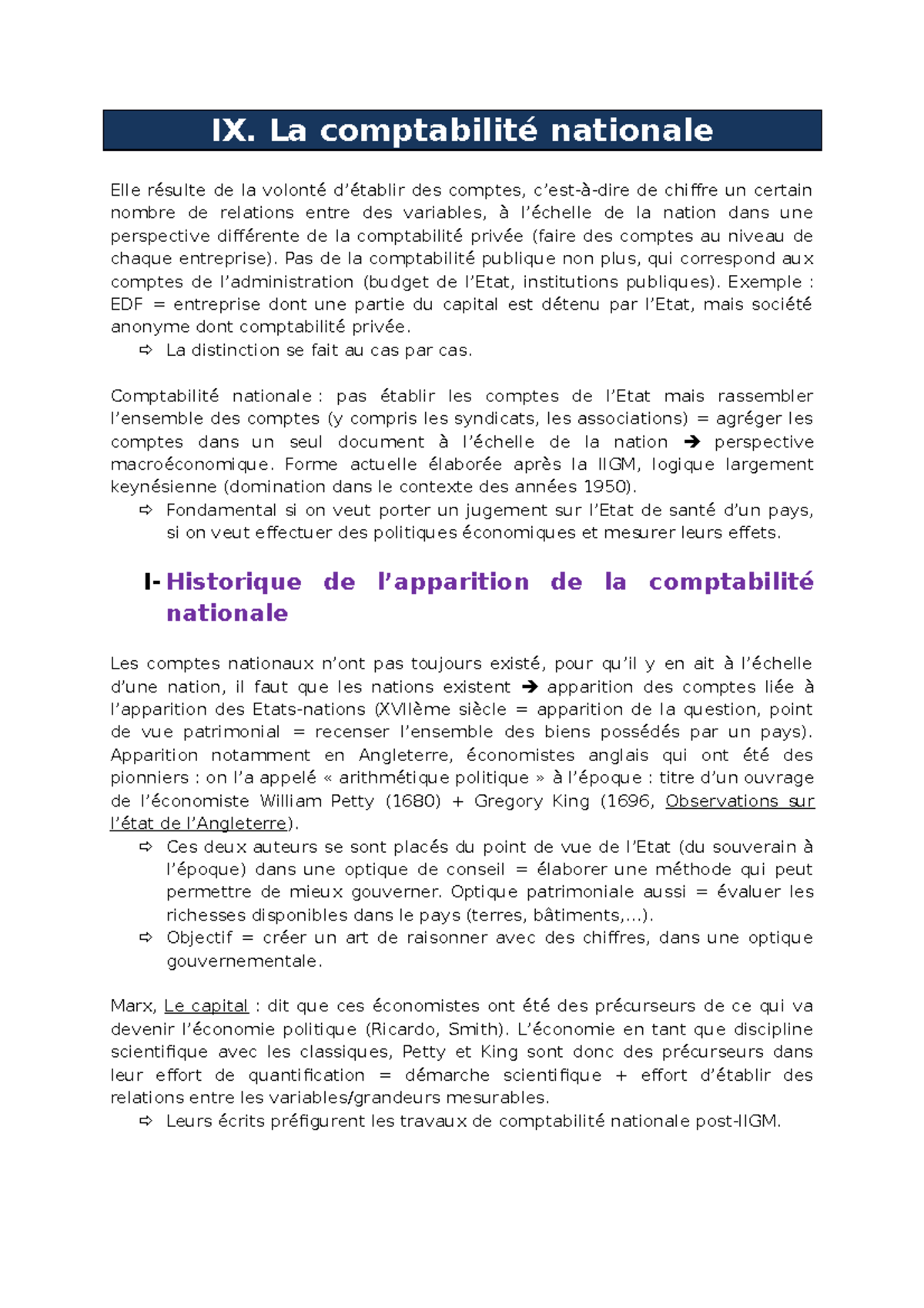 IX. La comptabilité nationale - IX. La comptabilité nationale Elle ...