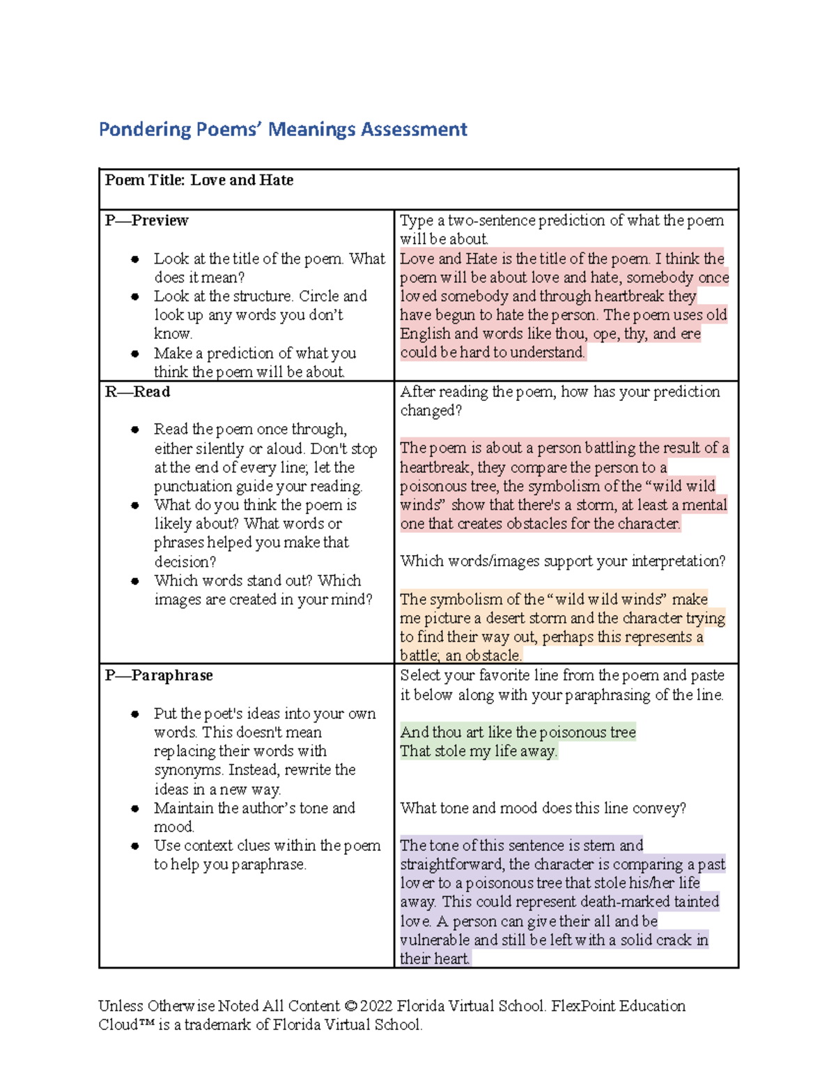 Copy of 1.03 Pondering Poems Meanings Assessment - Pondering Poems ...