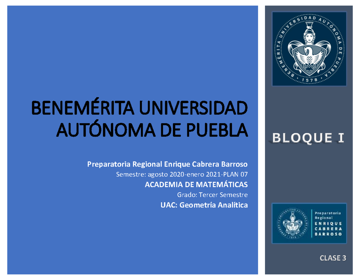 C.E 2 Ecuaciones DE LA Recta Primera Parte Clase 3 M1 - BENEMÉRITA ...